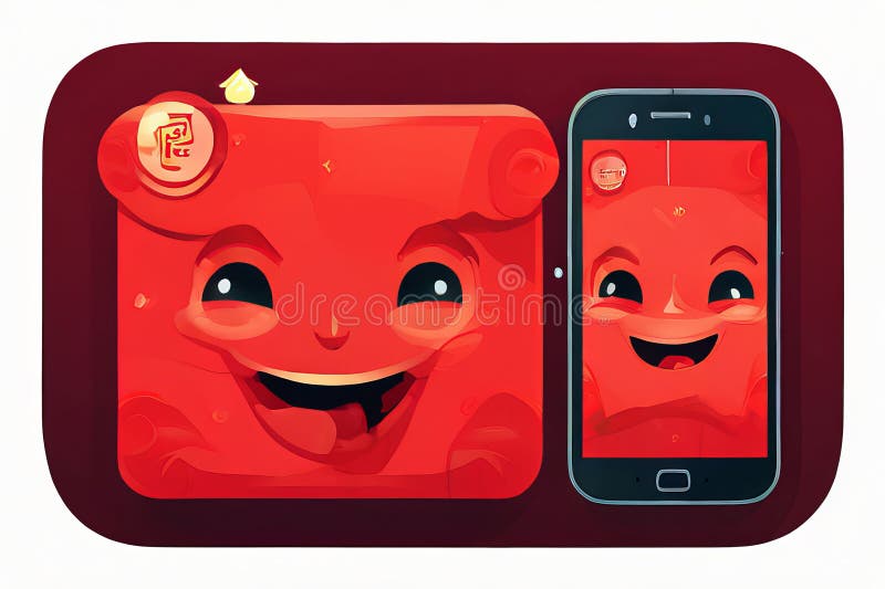 Smartphone with Red Envelope App a Smartphone Displaying a Red E Stock ...