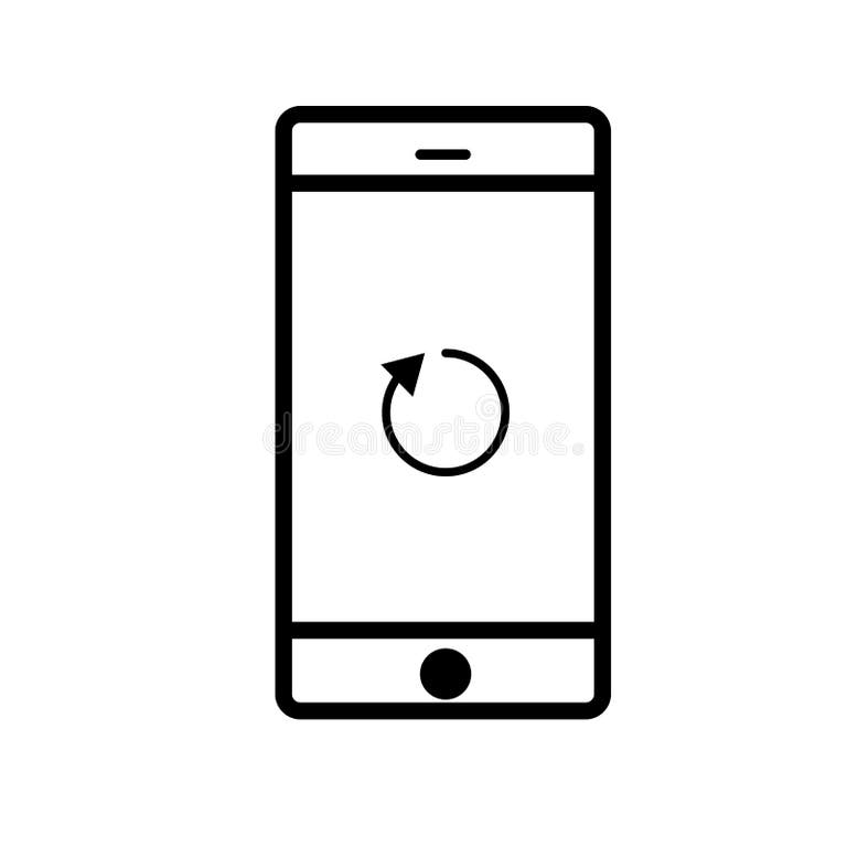Smartphone and Refresh Icon Stock Illustration - Illustration of ...