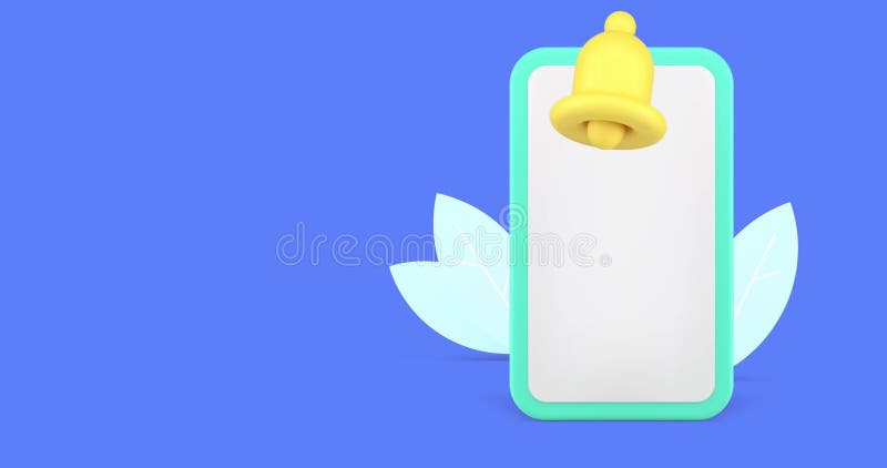 Smartphone Reminder Alert Empty Screen Button Ring Bell 3d Icon ...