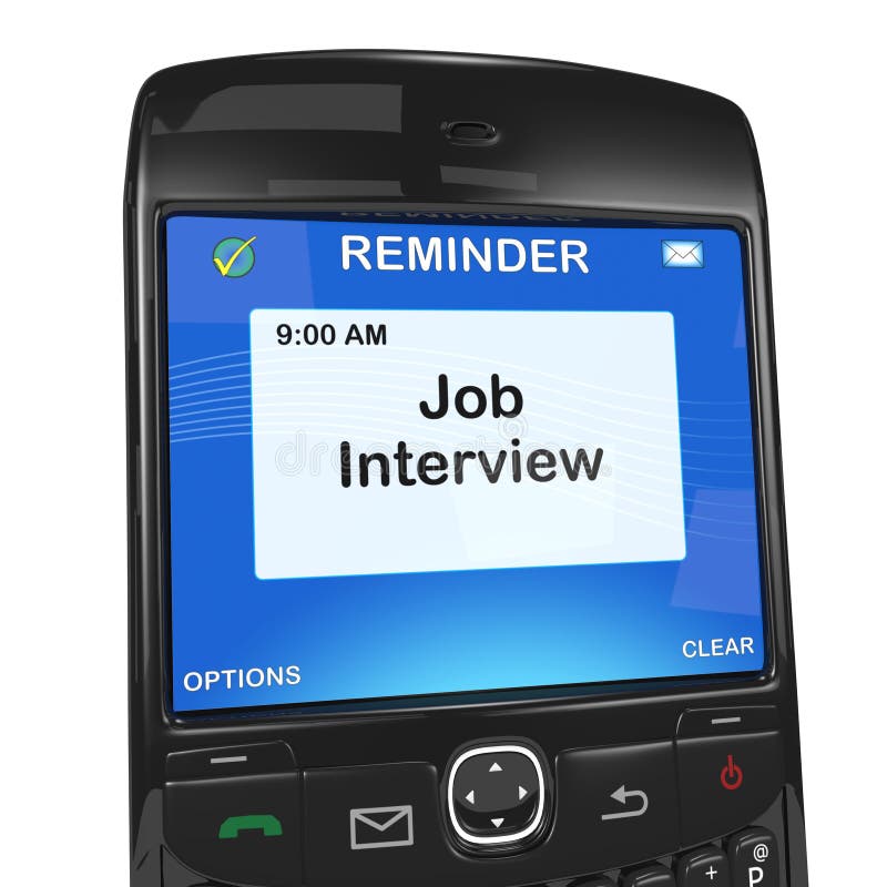 Smartphone Reminder, Job Interview Stock Illustration - Illustration of ...