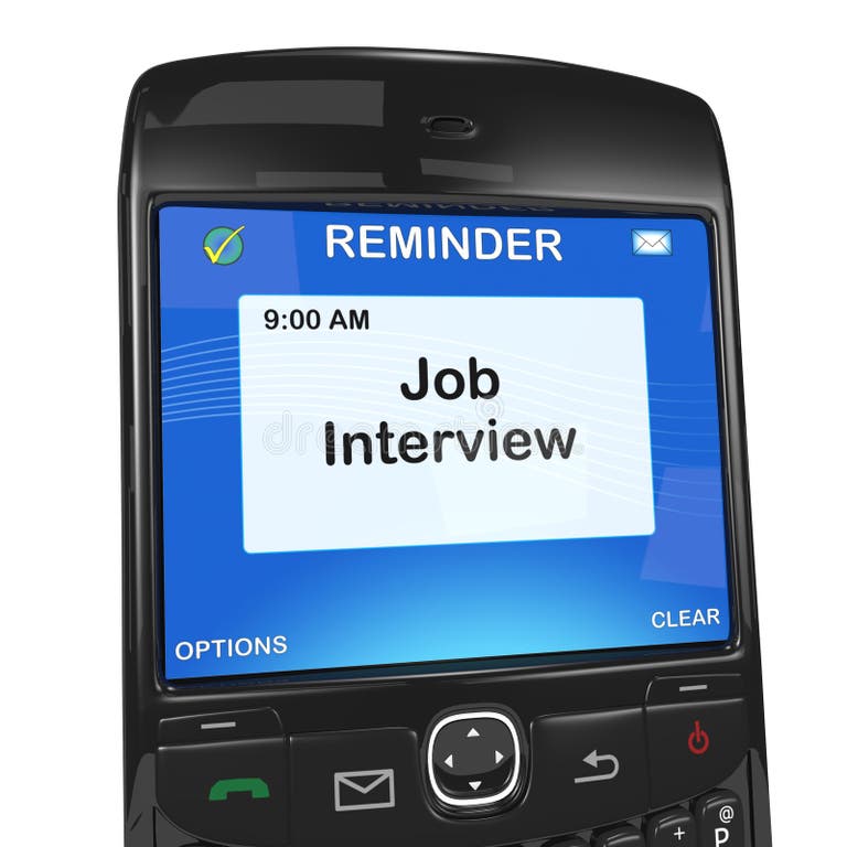 Smartphone Reminder, Job Interview Stock Illustration - Illustration of ...