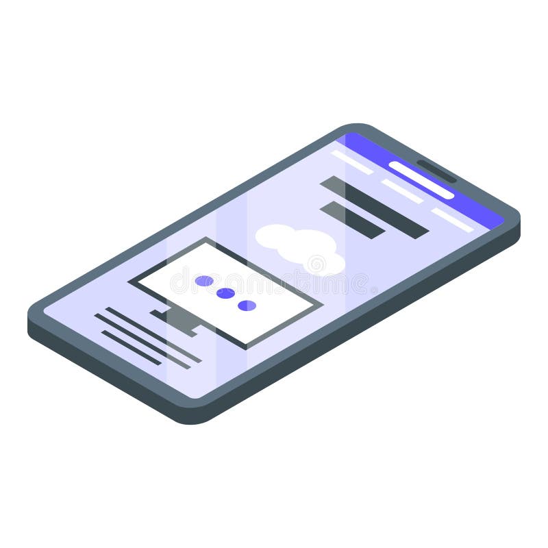 Smartphone Remote Access Icon, Isometric Style Stock Vector ...