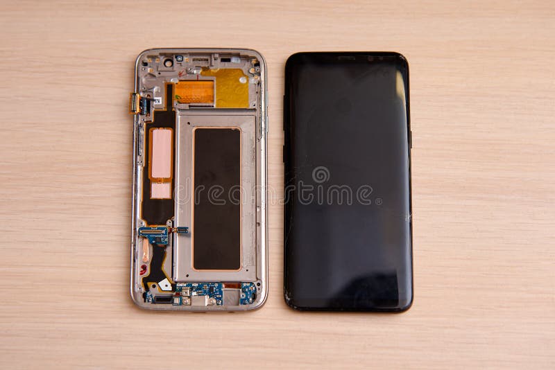 A Box with a Lot of Broken Mobile Phones Stock Photo - Image of ...