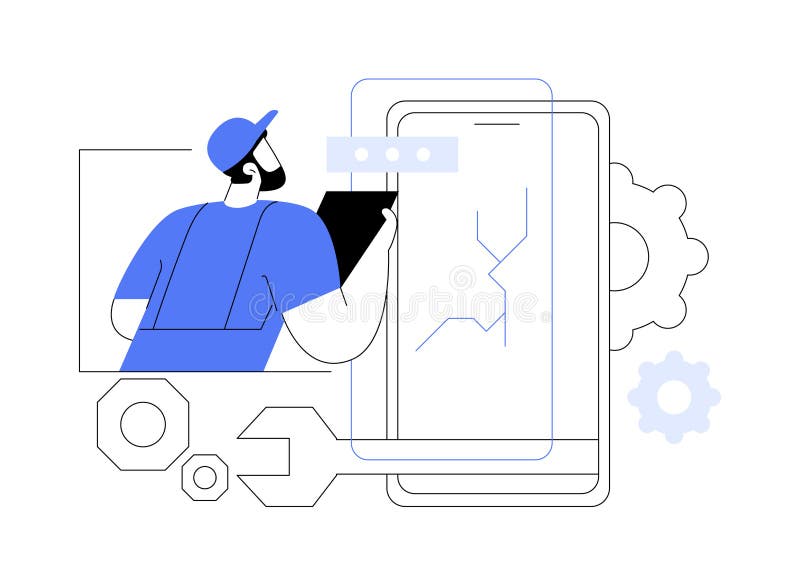 Smartphone Repair Abstract Concept Vector Illustration. Stock Vector ...