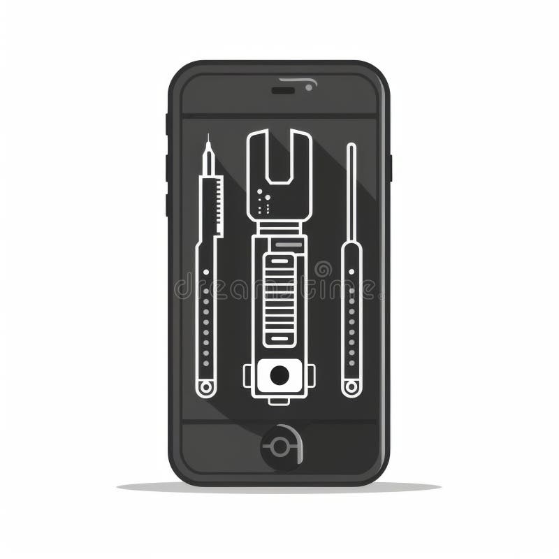 Smartphone Repair Concept - Mobile Device with Tools on Screen ...