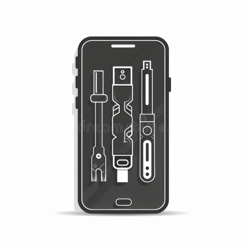 Smartphone Repair Concept - Mobile Device with Tools on Screen ...