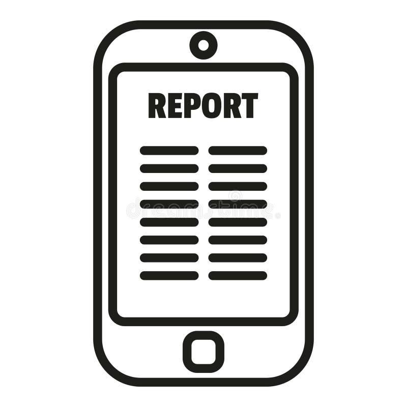 Smartphone Report Icon Outline Vector. Business Document Stock Vector ...