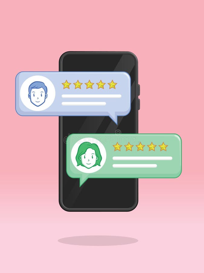 Smartphone Review 5 Stars Notification Message Stock Vector ...
