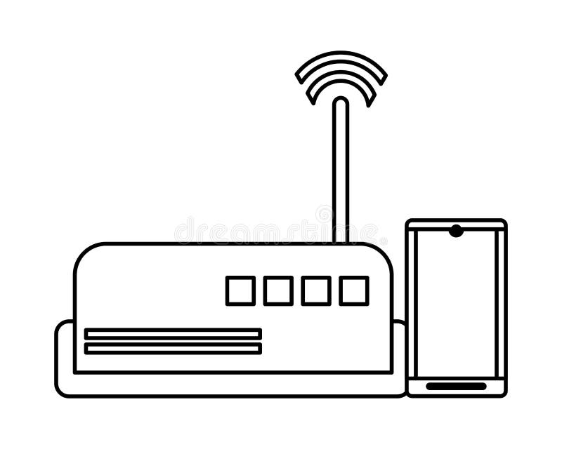 Smartphone with Router Devices Technology Stock Vector - Illustration ...