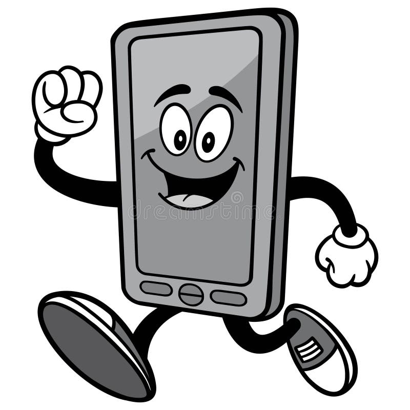 Smartphone Running Illustration Stock Vector - Illustration of wireless ...
