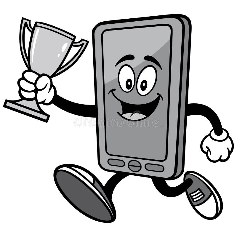 Smartphone with Trophy stock vector. Illustration of phone - 72949367
