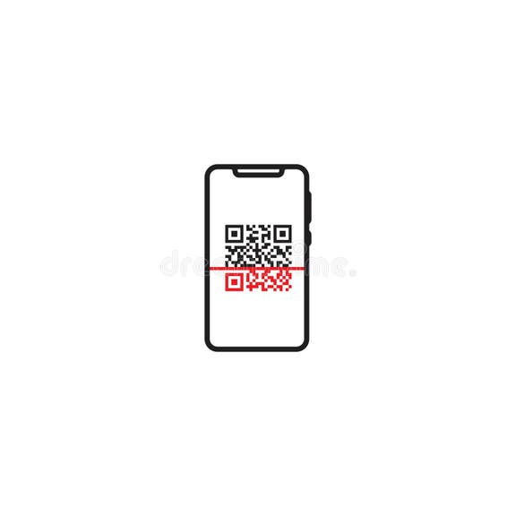 Smartphone Scan QR Code, Mobile Phone. Vector Icon Template Stock ...