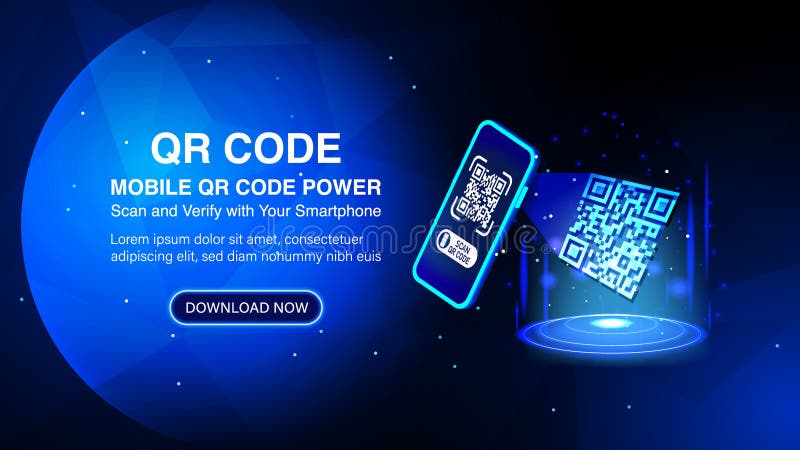 Smartphone Scanning Qr Code And Mobile Qr Code Verification Banner Stock Vector Illustration