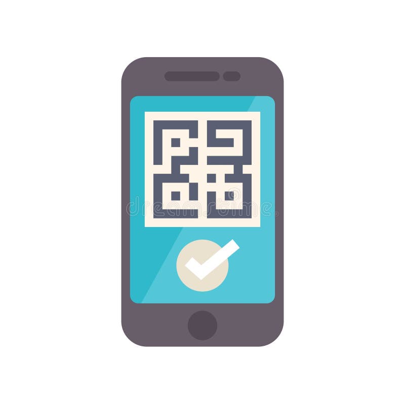 Smartphone Scanning Qr Code Successfully with Checkmark Symbol Stock ...