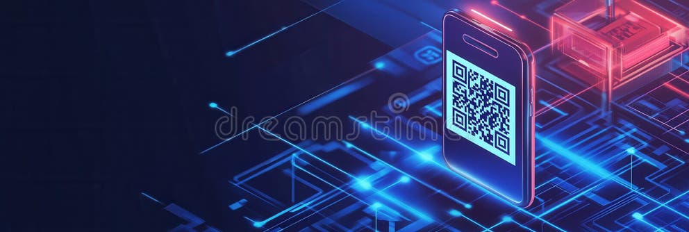 Smartphone Scans QR Code for Order Pickup with Advanced Interface and ...