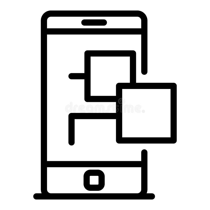 Smartphone Scheme Remote Access Icon, Outline Style Stock Vector ...