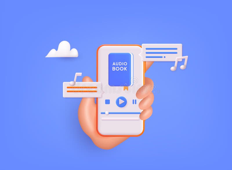 Smartphone Screen with Audio Book App Open. Distance Education E ...