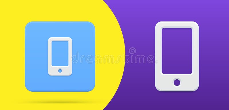 Smartphone Screen with Button Simple 3d Icon Set Vector Illustration ...