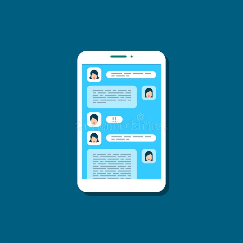 Smartphone Screen with Dialogue in Messenger Stock Vector ...
