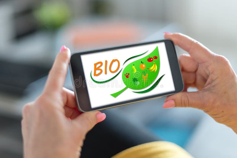 Bio Concept on a Smartphone Stock Photo - Image of product, hand: 131431024