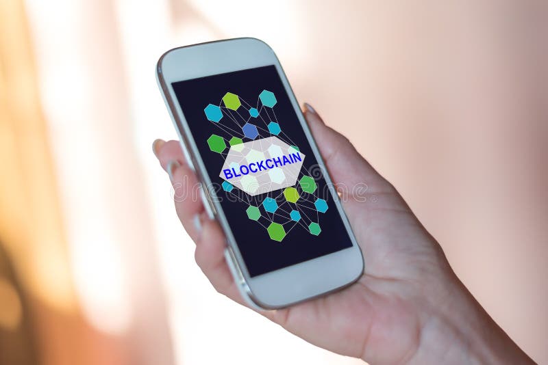 Blockchain Concept on a Smartphone Stock Photo - Image of commerce ...
