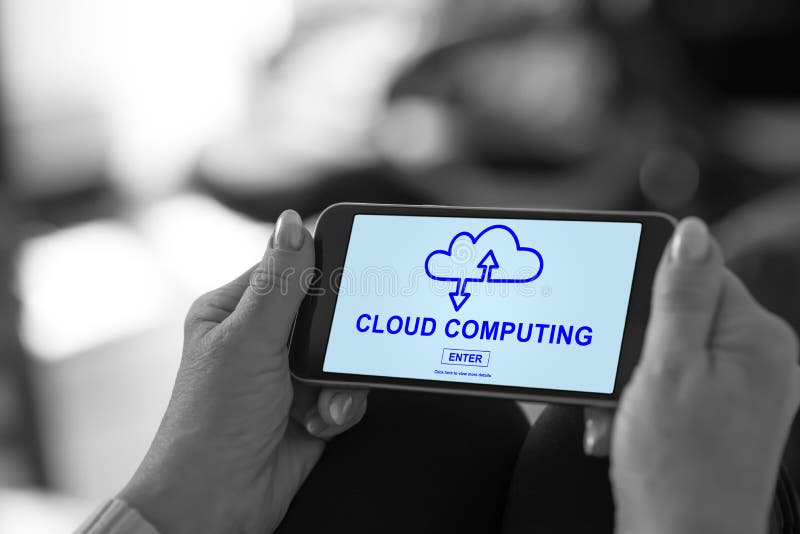 Cloud Computing Concept on a Smartphone Stock Photo - Image of ...