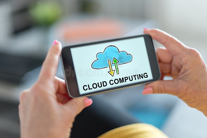 Cloud Computing Concept on a Smartphone Stock Photo - Image of server ... Cloud Computing Concept on a Smartphone Stock Photo - Image of server ...