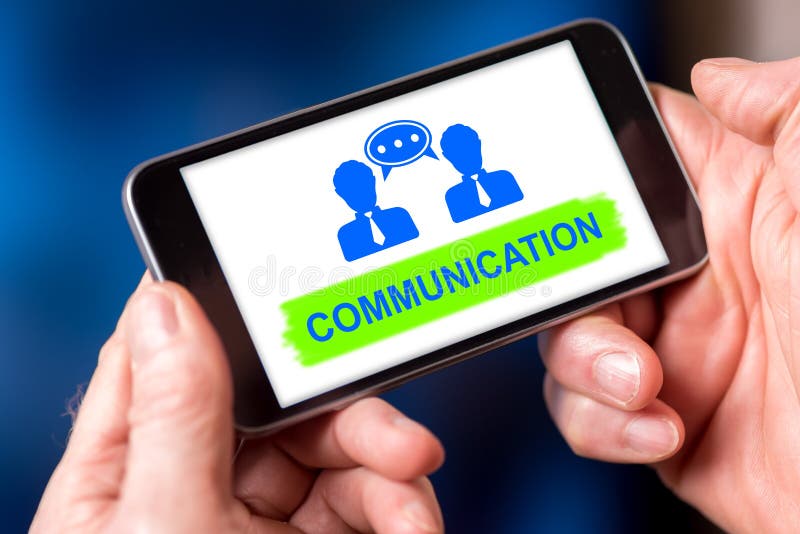 Communication Concept on a Smartphone Stock Illustration - Illustration ...