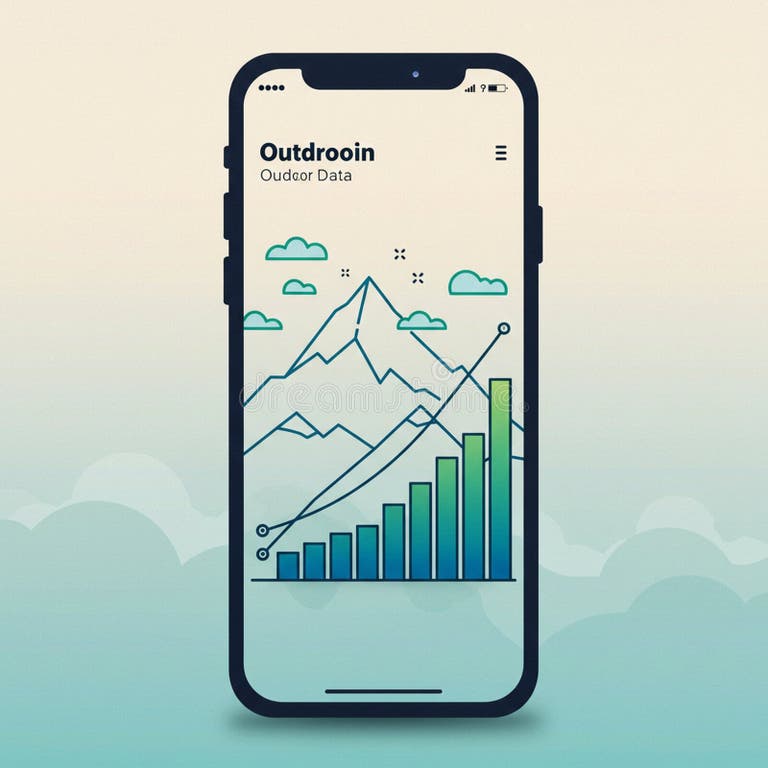 Smartphone Screen Displaying a Data Visualization App with a Graph ...