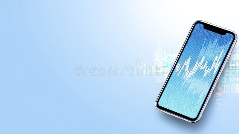 Smartphone Screen Displaying Dynamic Sound Wave Visualization Stock ...