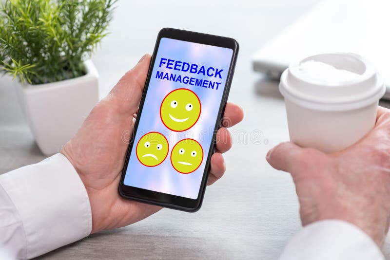 Feedback Management Concept on a Smartphone Stock Image - Image of ...