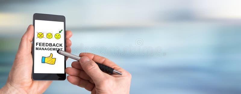 Feedback Management Concept on a Smartphone Stock Image - Image of ...