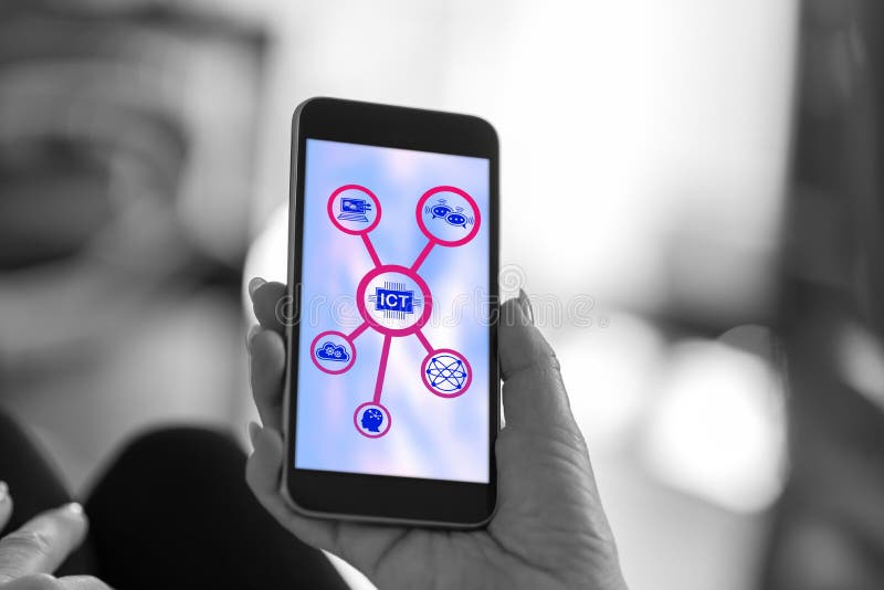 Ict Concept on a Smartphone Stock Image - Image of cloud, network ...