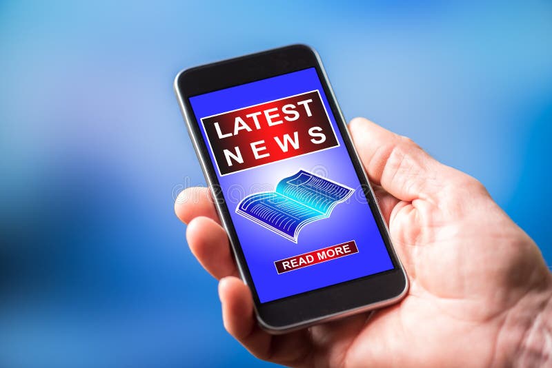 Latest News Concept on a Smartphone Stock Photo - Image of ...