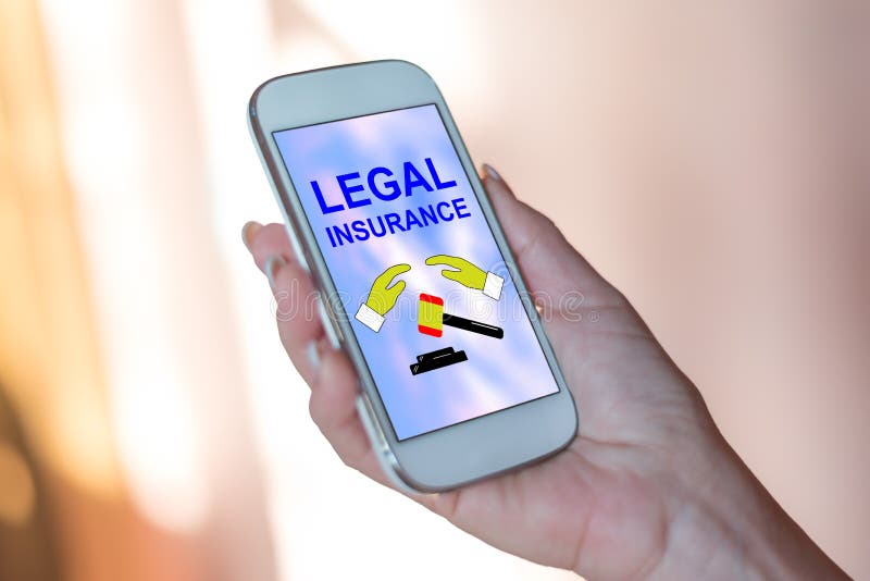 Legal Protection Concept on a Smartphone Stock Image - Image of hand ...