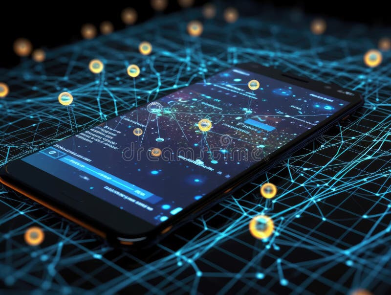 Smartphone Screen Displaying Neural Network Connections and Layers ...