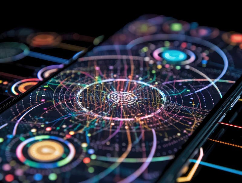 Smartphone Screen Displaying Neural Network Connections and Layers ...