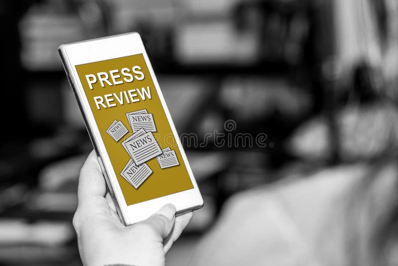 Press Review Concept on a Smartphone Stock Image - Image of news, paper ...