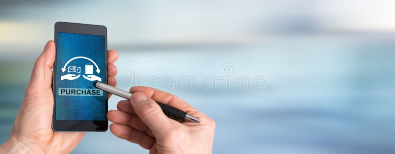 Purchase Concept on a Smartphone Stock Photo - Image of business, phone ...