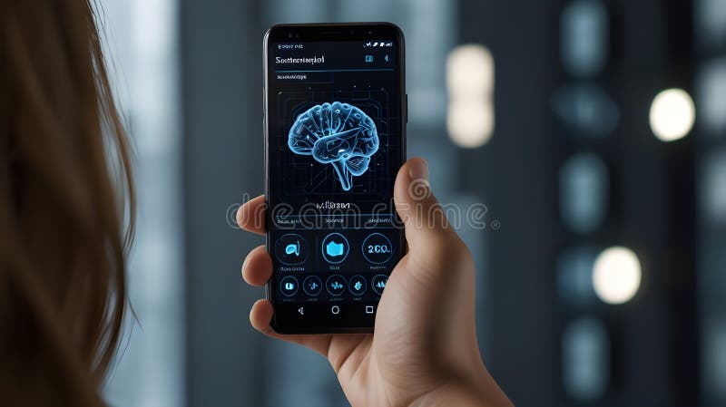 Smartphone Screen Displaying Real-time Artificial Intelligence ...