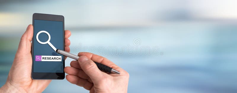 Research Concept on a Smartphone Stock Image - Image of research ...