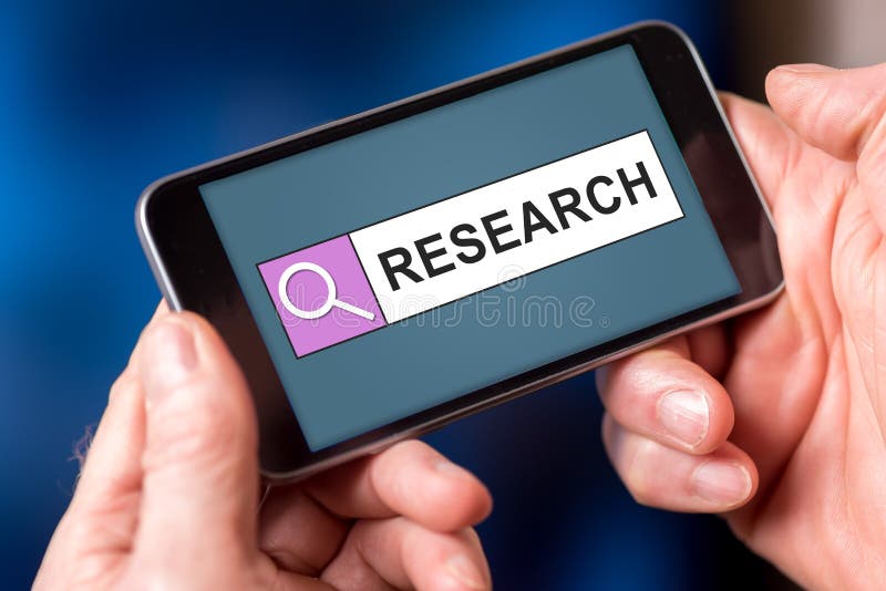 Research Concept on a Smartphone Stock Image - Image of internet ...