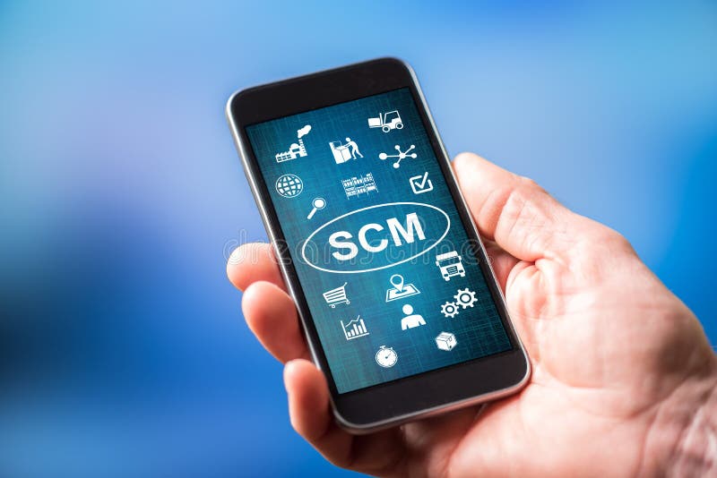 Scm Concept on a Smartphone Stock Image - Image of supply, business ...