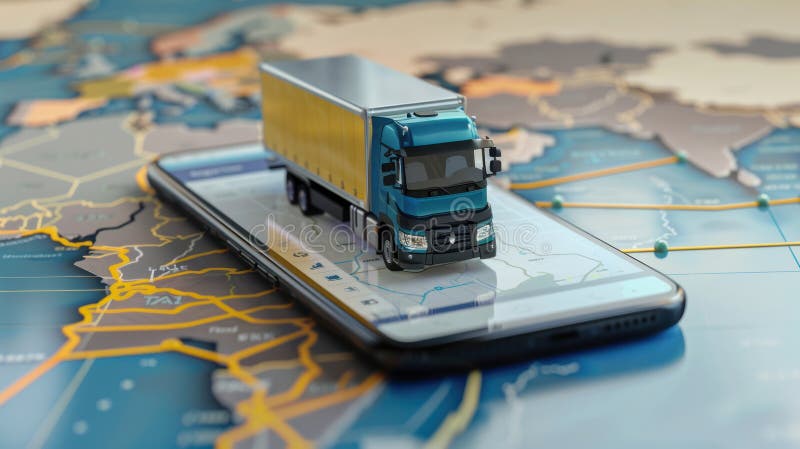 A Smartphone Screen Displaying a Shipping App with Real-time Stock ...