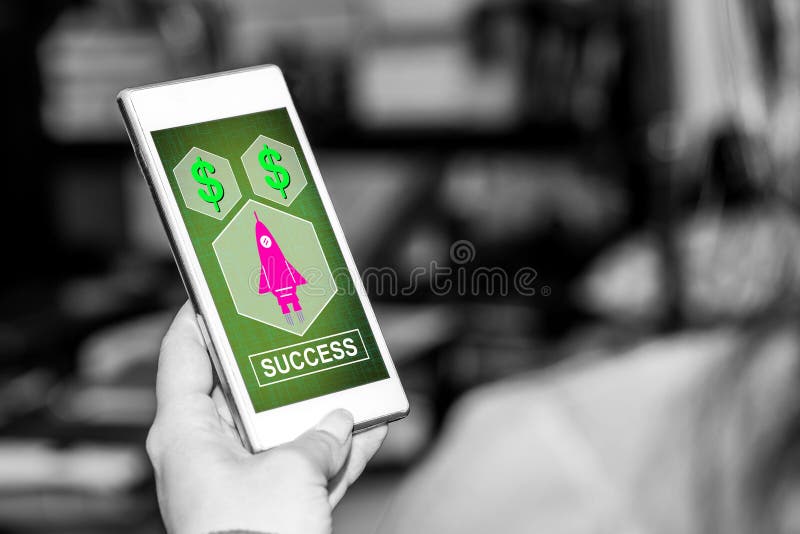 Success Concept on a Smartphone Stock Image - Image of growth, money ...