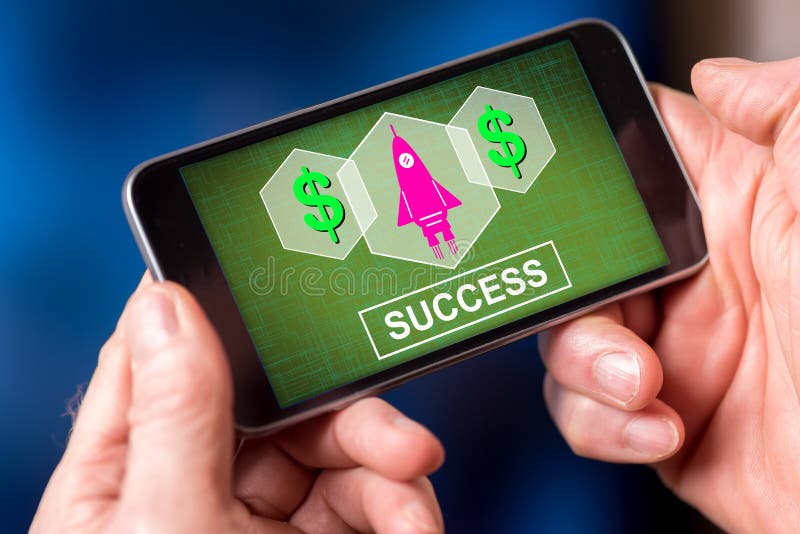 Success Concept on a Smartphone Stock Image - Image of application ...