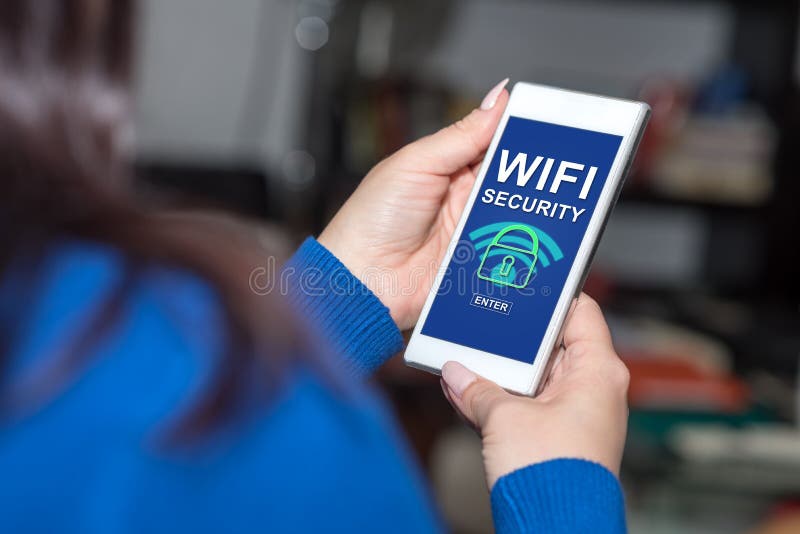 Wifi Security Concept on a Smartphone Stock Image - Image of concept ...