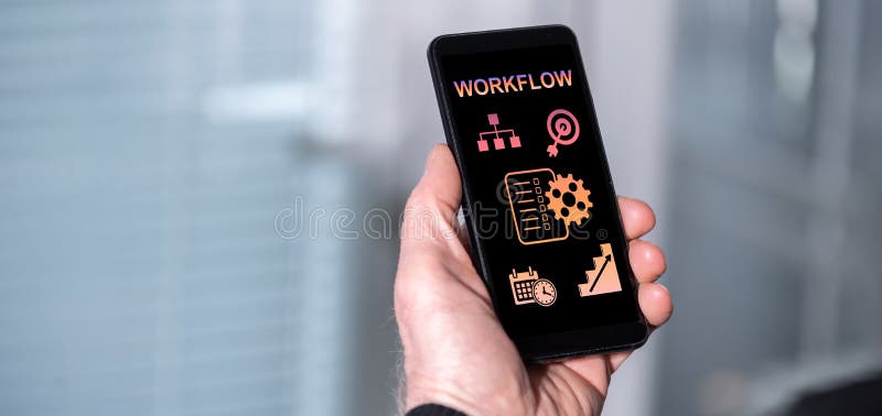 Workflow Concept on a Smartphone Stock Image - Image of mobile, concept ...