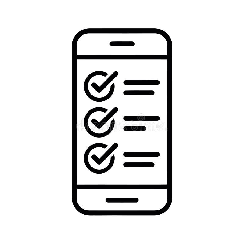 A Smartphone Screen Displays a Checklist with Three Completed Tasks ...