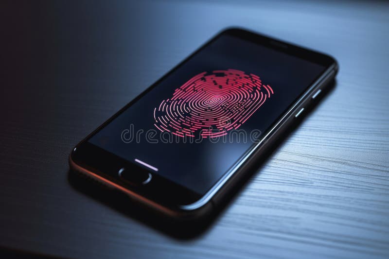 Smartphone Screen with Fingerprint Unlock Feature, Sense of Security ...